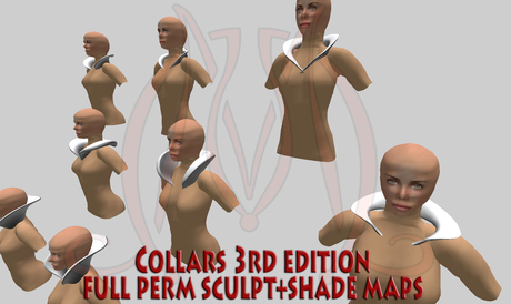 Second Life Marketplace - Collars 3rd edition FULL PERM SCULPT+SHADEMAPS